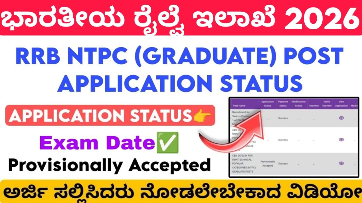 RRB NTPC Application Status 2026 Released: Check CEN 06/2025 Graduate ...